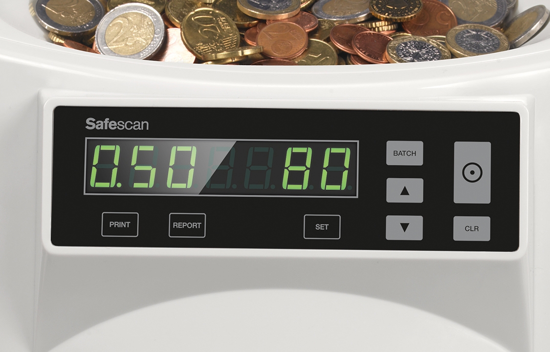 Coin counter and sorter - Safescan 1250 EUR - For Euro | Safescan.com